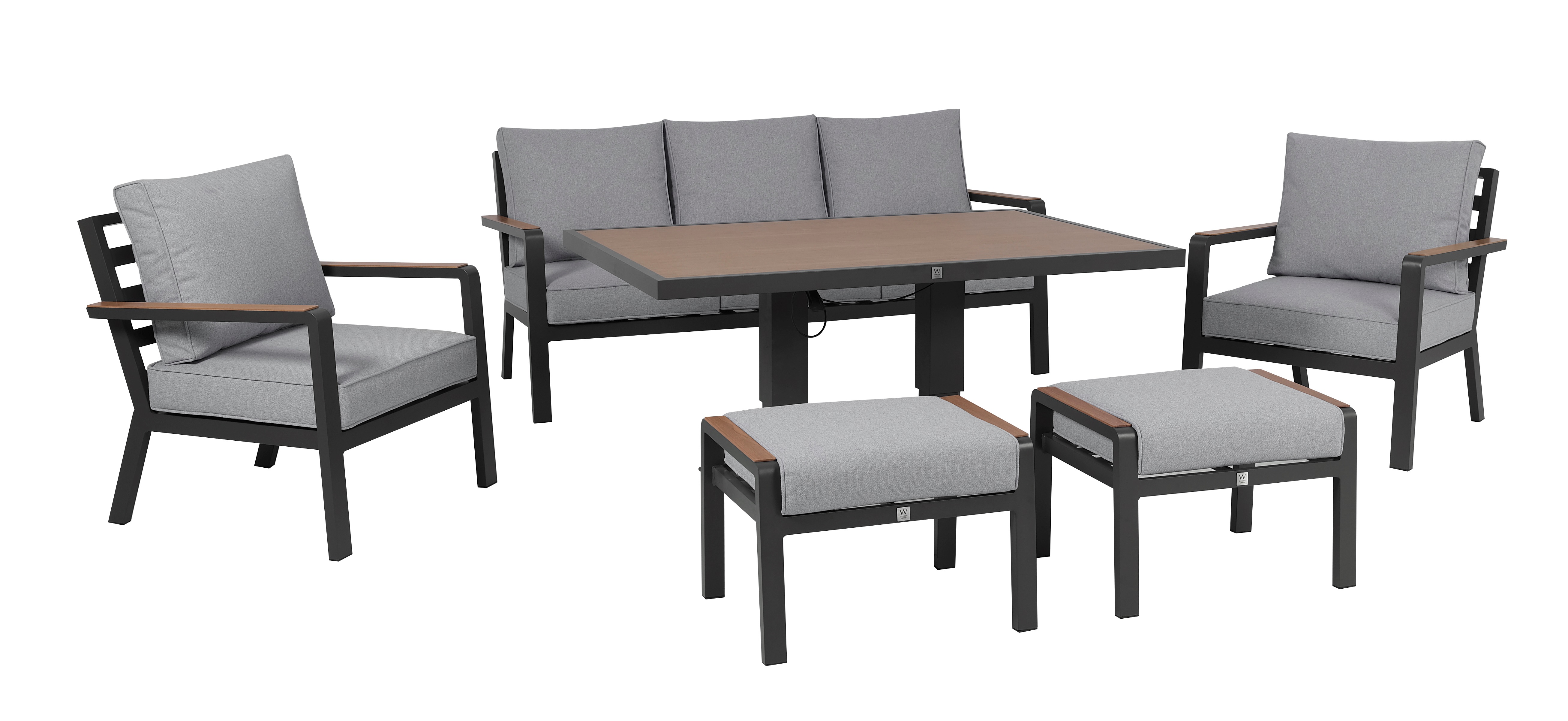 Panama 6pc Lounge Set Ash | Woodlodge Products