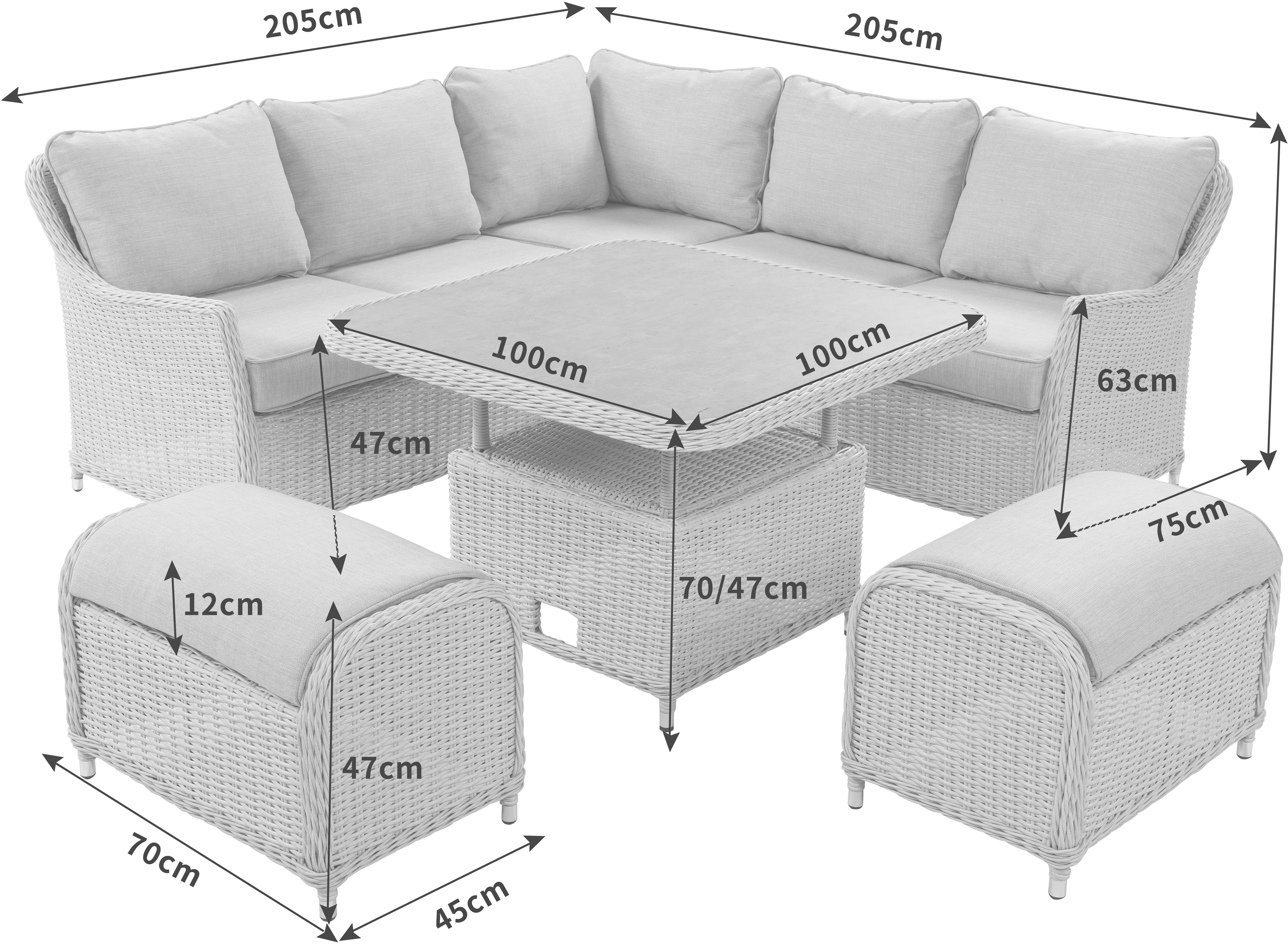 Antigua Mini Corn Loung Set Pg | Woodlodge Products