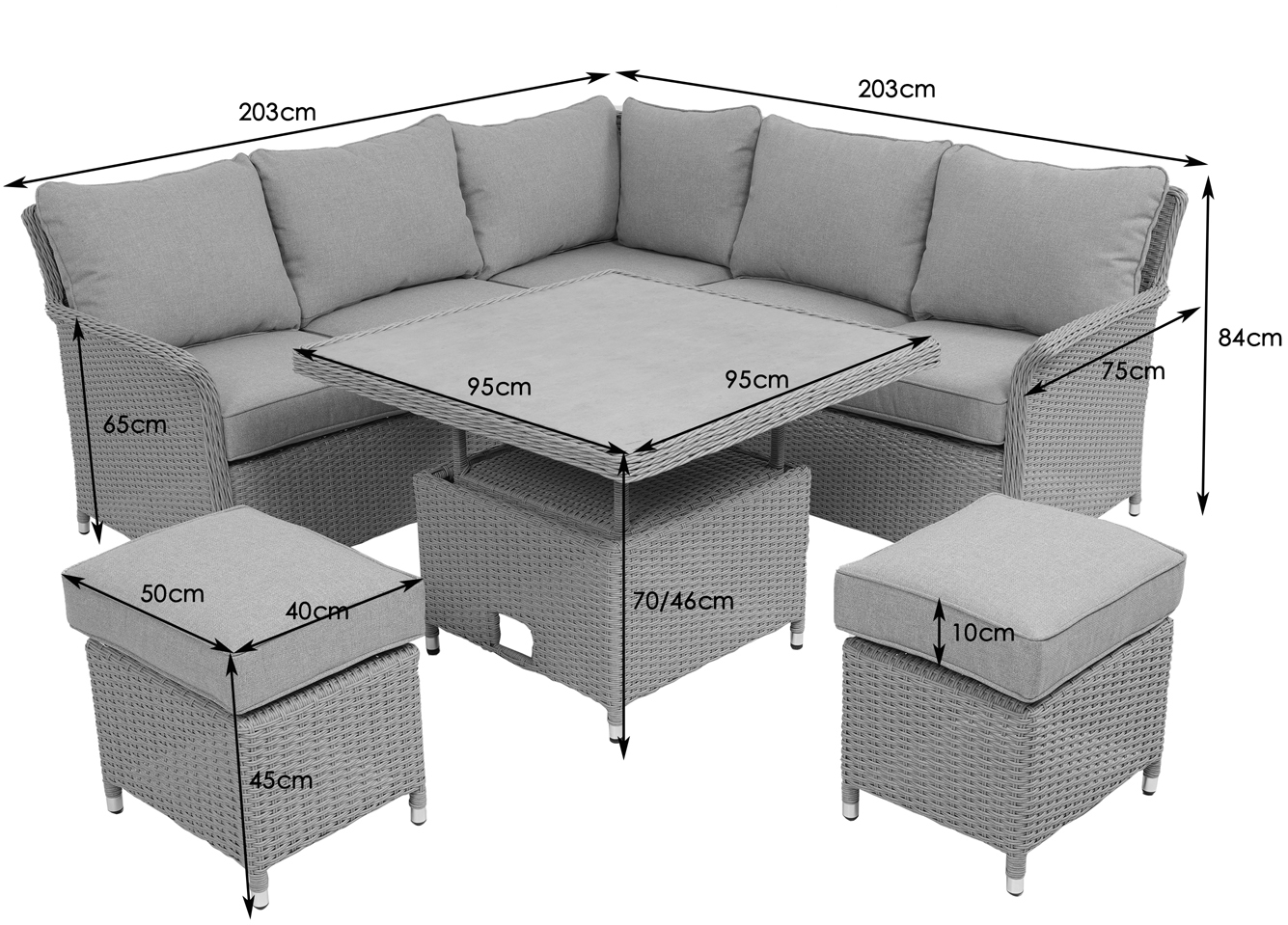 Bermuda Mini Corner Cas Set Dg | Woodlodge Products